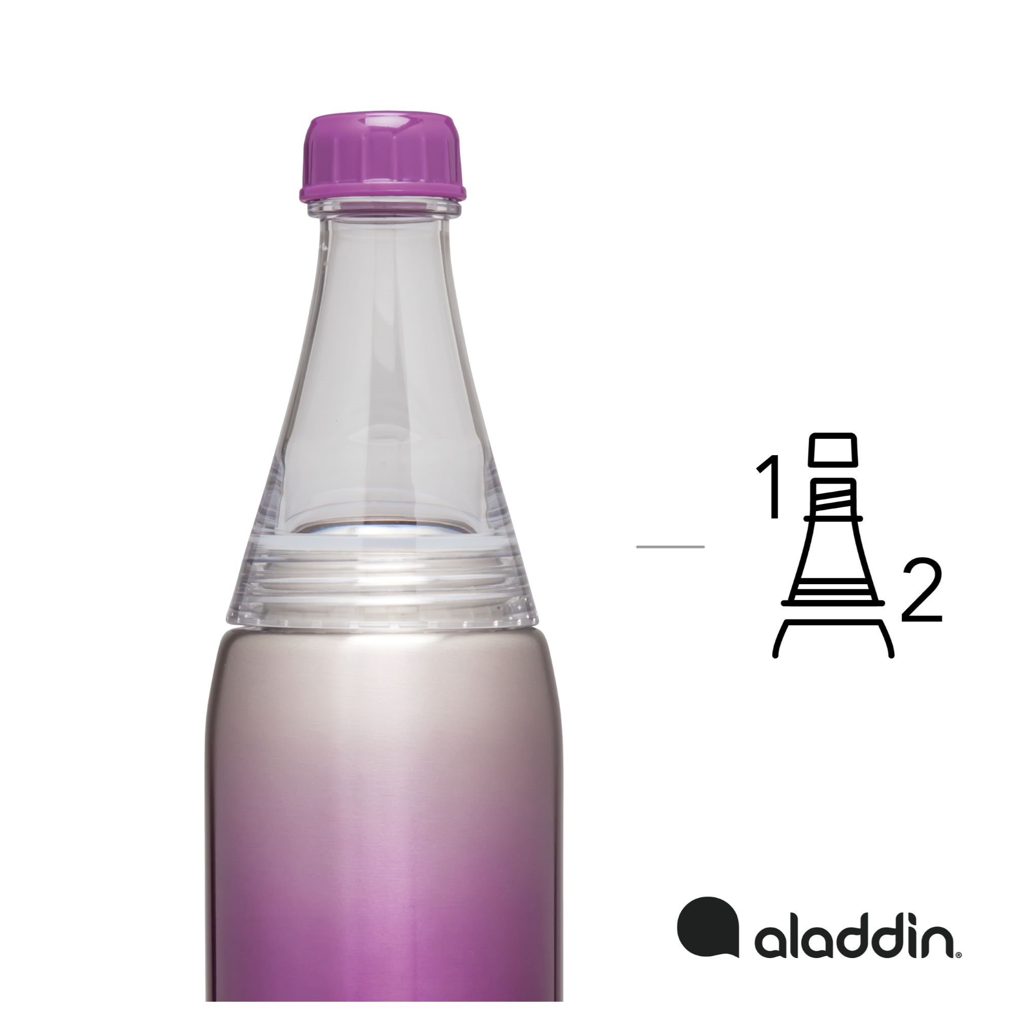Fresco Twist&Go stainless steel bottle 600 ml, Violet - Aladdin ...